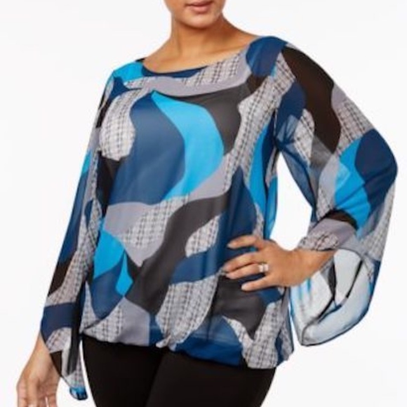 Alfani | Tops | Alfani Angelsleeve Blouson Top Small | Poshmark